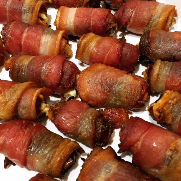 Bread & Wine + Bacon-Wrapped Dates - The Hungry Bookworm